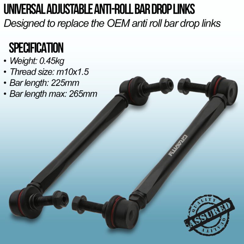 Universal Adjustable 225mm-265mm Anti-Roll Bar Drop Links – Gravity ...