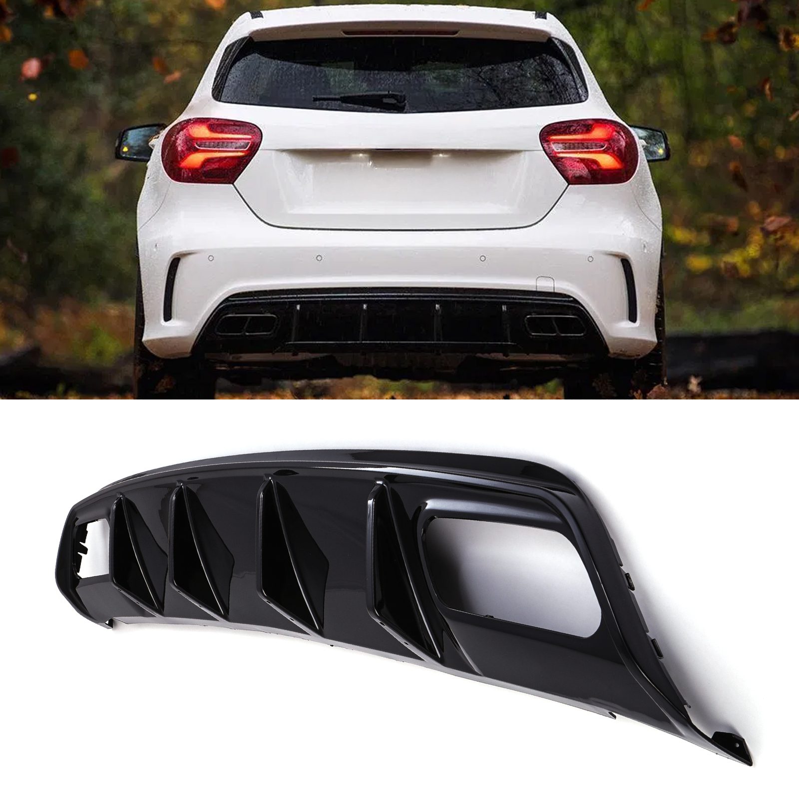 Rear Diffuser Gloss Black – Mercedes A Class AMG A45 W176 13-18 ...