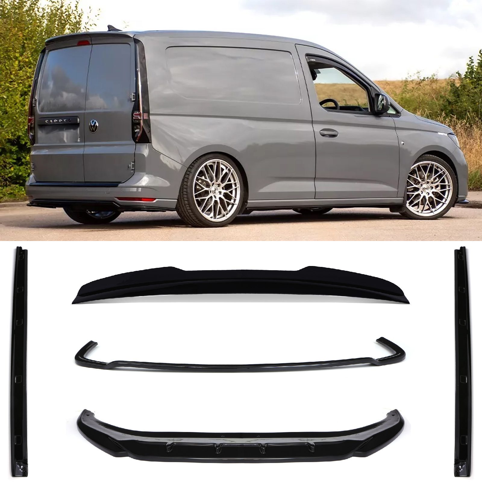 Aero Body Kit Gloss Black - VW Caddy MK5 SWB Tailgate 2020+ – Gravity ...